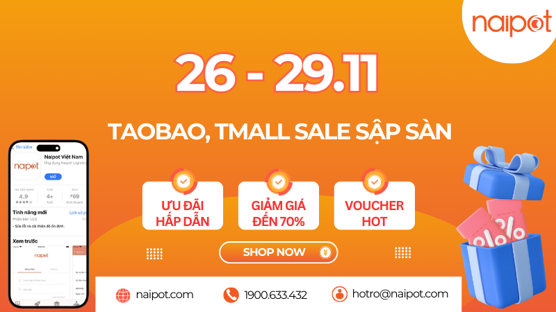 Taobao, Tmall Sale Sập Sàn - Giảm Giá đến 70%! Nhanh Tay Săn Deal Khủng