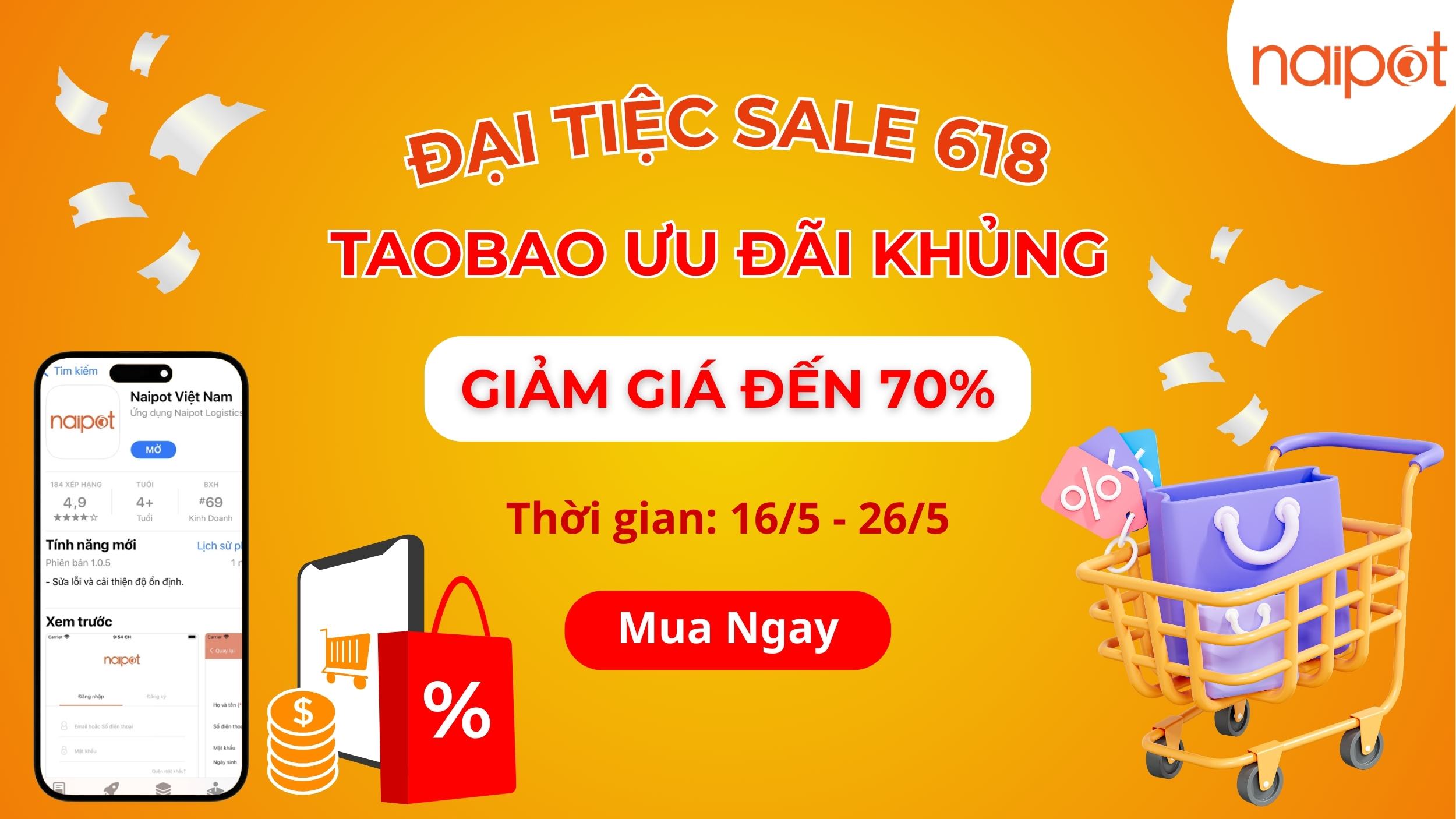 Đại Tiệc Mua Sắm 618 – Taobao Giảm Giá Khủng Đến 70%